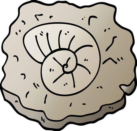 Vector Gradiente Ilustración Dibujos Animados Antiguo Fósil 12071905