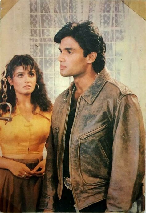 Suniel Shetty Raveena Tandon Indian Actress Pics Bollywood