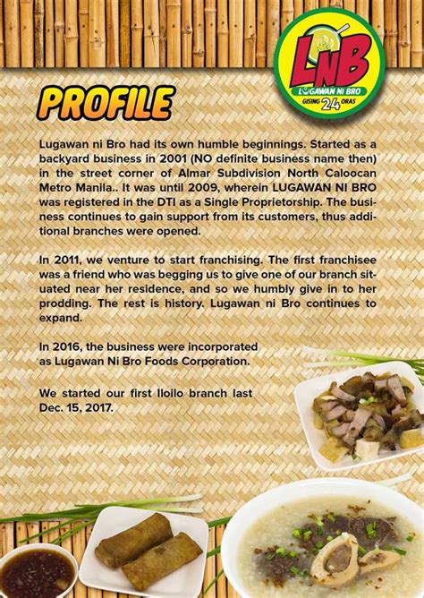 How To Franchise Lugawan Ni Bro Franchise Market Philippines