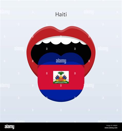Haiti Language Abstract Human Tongue Vector Illustration Stock Vector