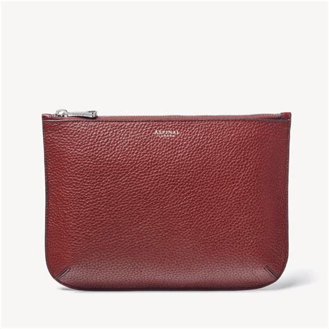 Large Ella Pouch In Merlot Pebble Aspinal Of London