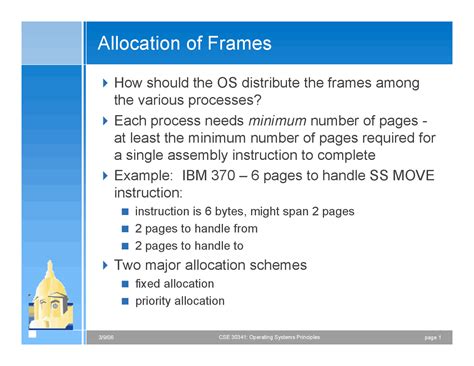 Lecture Slides On Allocation Of Frames Operating System Principles