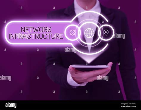 Sign Displaying Network Infrastructure Conceptual Photo Hardware And Software Resources In And