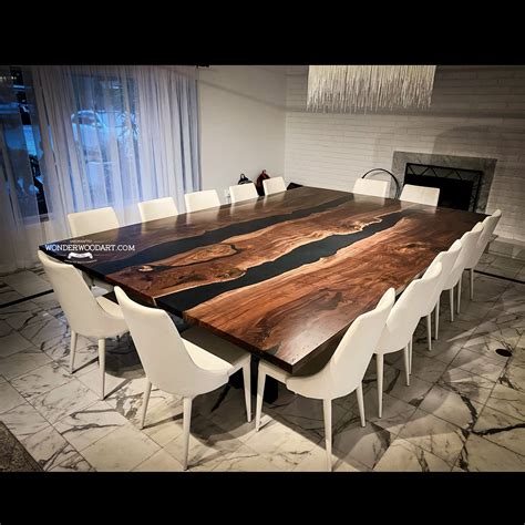 Live Edge Walnut Dining Table For 14 People Big Dining Etsy Artofit