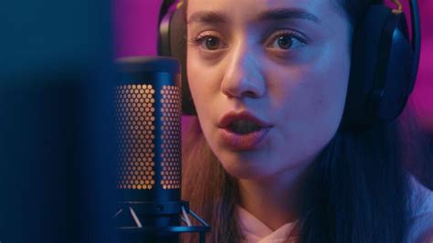Emotional Worried Anxiety Talking Microphone Talk To Mic Caucasian