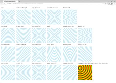css辞典 radial gradient関数、repeating radial gradient関数の解説 けちゃの開発道具箱