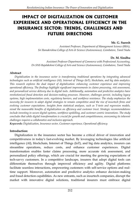 Pdf Impact Of Digitalization On Customer Experience And Operational Efficiency In The