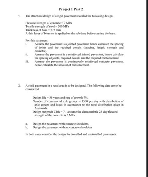 Solved 1 The Structural Design Of A Rigid Pavement Revealed