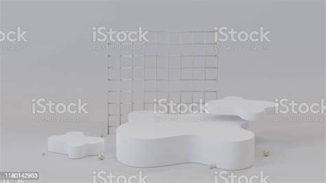 추상 배경입니다 원시 기하학적 모양입니다 파스텔 색상입니다 금속 그리드 쇼핑 디스플레이 실린더 연단 3d 렌더링 0명에 대한 스톡 사진 및 기타 이미지 Istock
