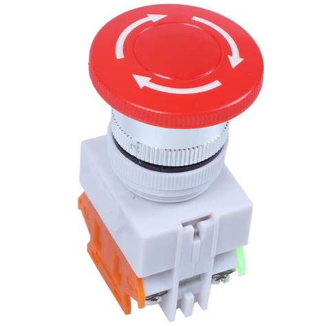 Red Mushroom Cap 1no 1nc Emergency Stop Push Button Switch Ac 660v 10a