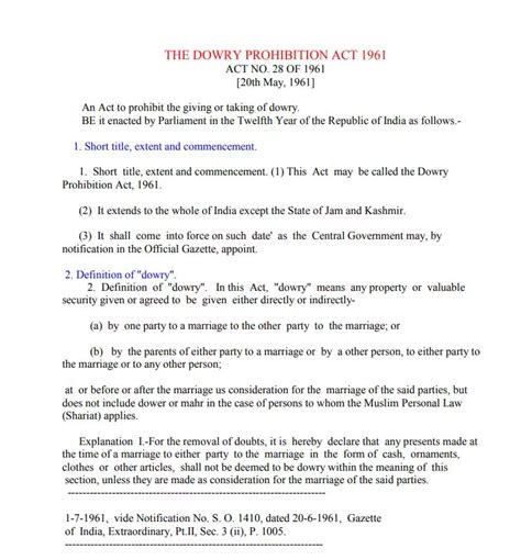 PDF Dowry Prohibition Act 1961 PDF Panot Book
