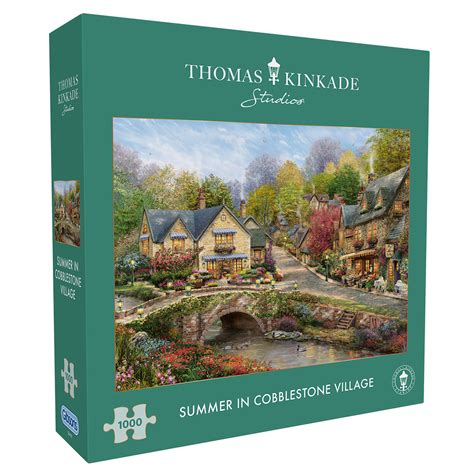 Thomas Kinkade Summer In Cobblestone Village 1000 Piece Jigsaw Puzzle