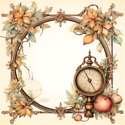Premium Photo Watercolor Of Vintage Map Frame With Mangosteen Tree