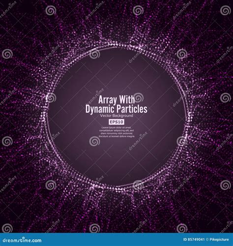 Array Vector With Dynamic Particles Round Dots And Lines Graphic