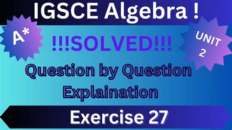 Exercise 27 Solved Question 4 Igcse Complete Mathematics Unit 2