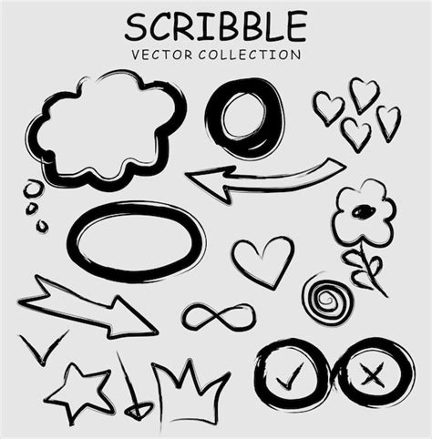 Premium Vector Charcoal Pencil Curly Lines And Squiggles Scribble Brush Strokes Vector Set