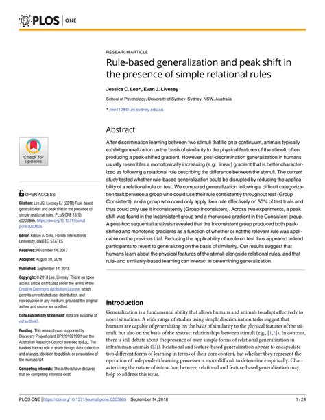 Pdf Rule Based Generalization And Peak Shift In The Presence Of