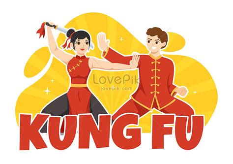 Ilustración De Deporte Chino De Kung Fu Psd Ilustraciones Imagenes