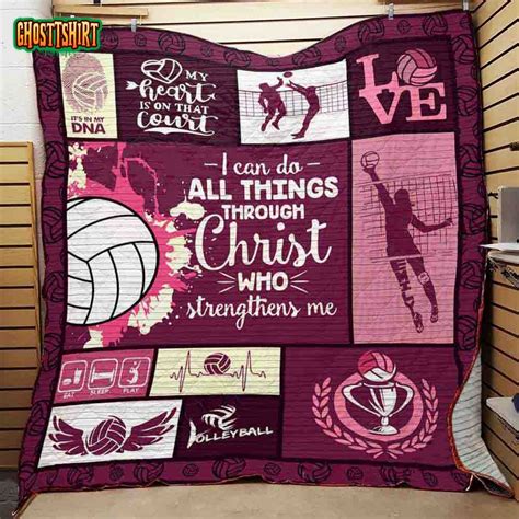 Volleyball I Can Do All Things Through Christ Who Strengthens Me Quilt