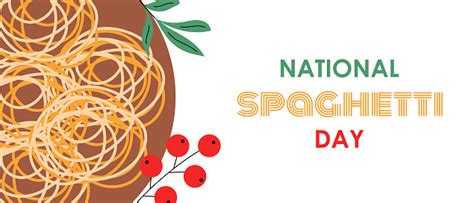 전국 스파게티의 날 포스터 배너 인사말 카드 이탈리안 파스타 음식 요리 벡터 일러스트 레이 션 개념에 대한 스톡 벡터 아트 및 기타 이미지 Istock