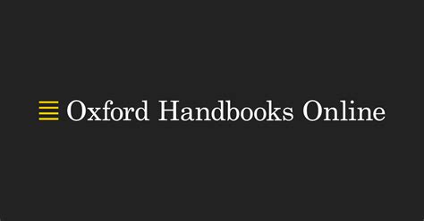 Oxford Handbooks Online Oxford Academic