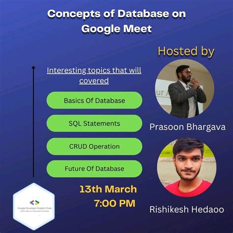 Gdsc Iist On Linkedin Databasebasics Sqlstatements Crudoperations Speakersession Technology