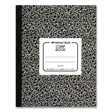 Composition Book Quadrille Rule Black Marble Cover 10 X 788 80
