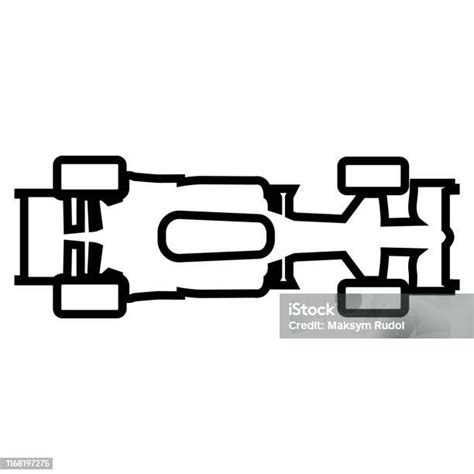 Openwheel Singleseater Racing Car Line Icon Isolated On White
