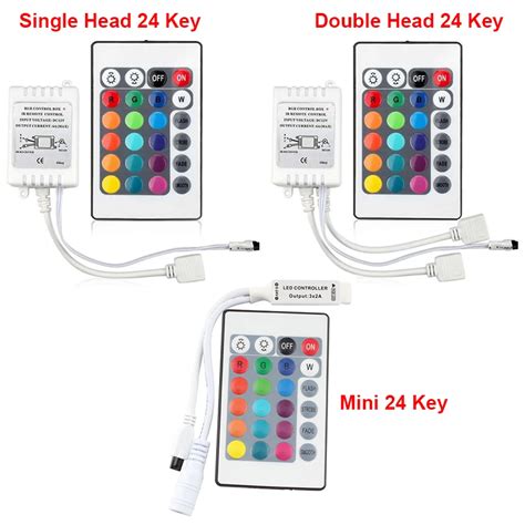 5050 2835 Led 스트립 조명용 Ir 미니 조광기 제어 범용 리모컨 Rgb 컨트롤러 24 키 12v 4 핀 Aliexpress