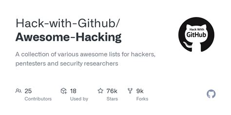 GitHub Hack With Github Awesome Hacking A Collection Of Various Awesome Lists For Hackers