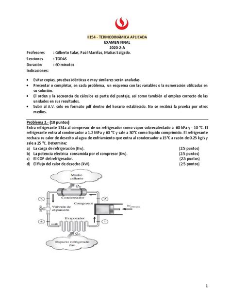 Examen Final Termodinámica Epe 2020 2 A Pregunta2 Pdf