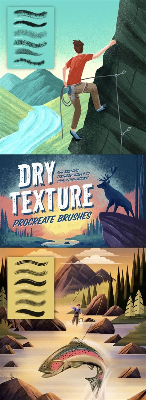 Dry Texture Brushes for Procreate - Design Cuts | Procreate ipad art, Procreate, Illustration
