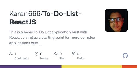 GitHub Karan666 To Do List ReactJS This Is A Basic To Do List