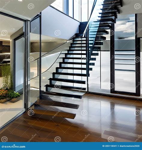 Floating Stairway A Breathtaking Foyer With A Floating Staircase Made