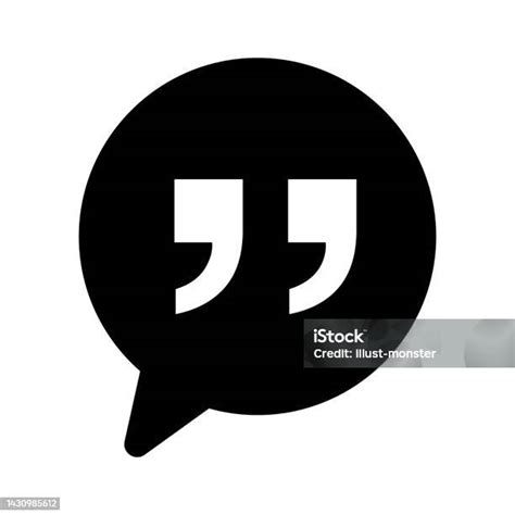 Quotation Balloon Silhouette Icon Mention Vector向量圖形及更多brand Name