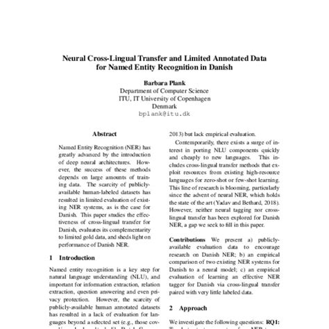 Neural Cross Lingual Transfer And Limited Annotated Data For Named