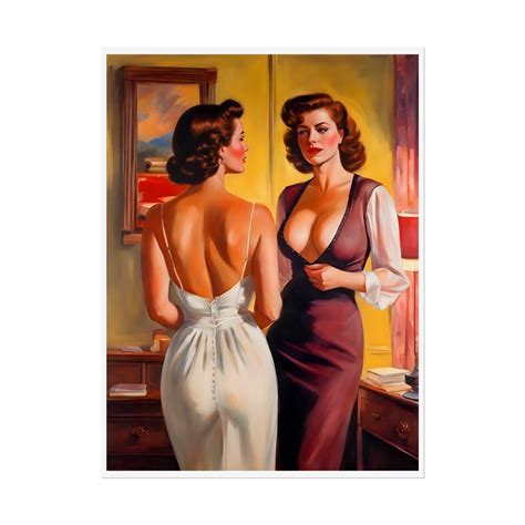 1950s Pulp Fiction Lesbian Art Vintage Inspired Sapphic Print Queer