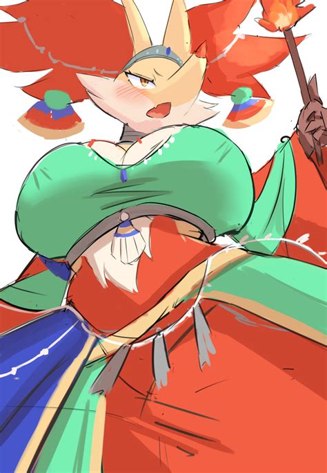 Rule 34 Big Breasts Breasts Delphox Female Furry Holowear Pokemon
