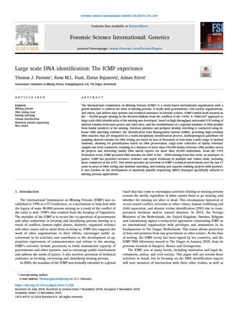 DNA Identification FAQ Missing Persons Platform