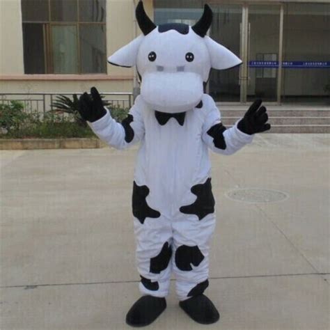 Adult Cow Mascot Costume Cosplay Parade Party Dress Outfit Suit