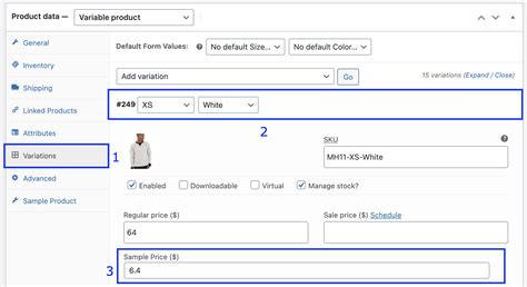 How To Set Product Variations Based Sample Prices Help Center