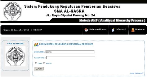 Judul Skripsi Sistem Pendukung Keputusan Aplikasi Sistem Penunjang