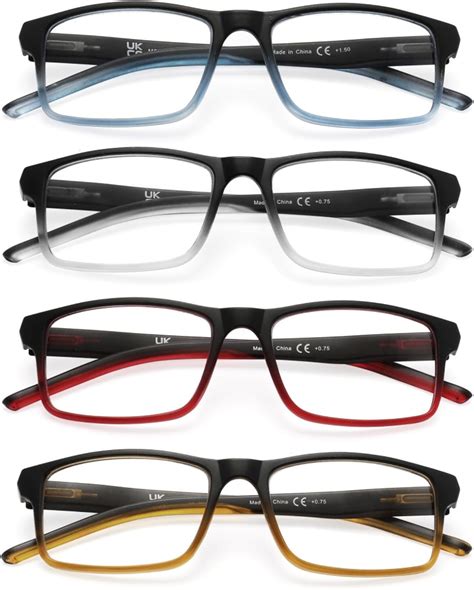 Modfans Reading Glasses 4 Pack Blue Light Blocking Readers