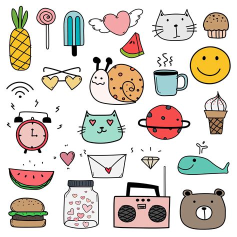 Premium Vector Set Of Kawaii Doodle Vector Illustrati Vrogue Co