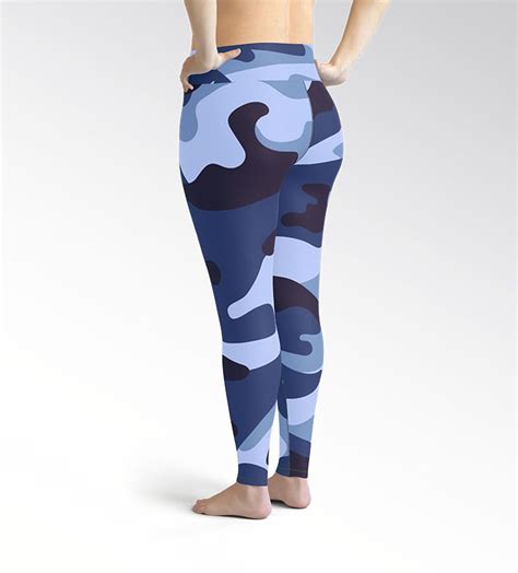 Blue Camo Plus Size Leggings Action Curves