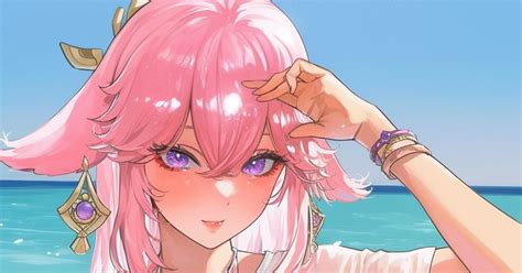 原神 原神八重神子genshin泳装 Abucgのイラスト Pixiv