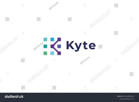 Letter K Simple Technological Pixel Dotted Stock Vector Royalty Free