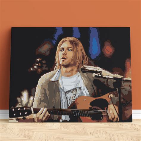 Курт Кобейн с гитарой Mtv Nirvana Картина по номерам на холсте с подрамником 50х40 в крабовой
