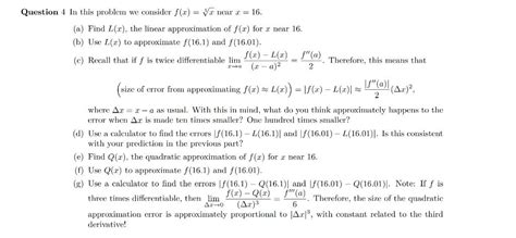 solved on 4 in this problem we consider f x 1x near x 16