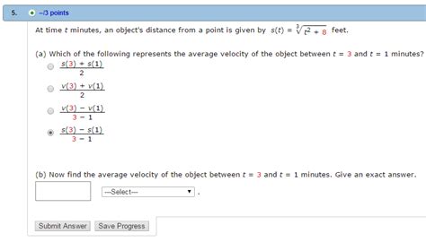 Solved At Time T Minutes An Object S Distance From A Point Chegg